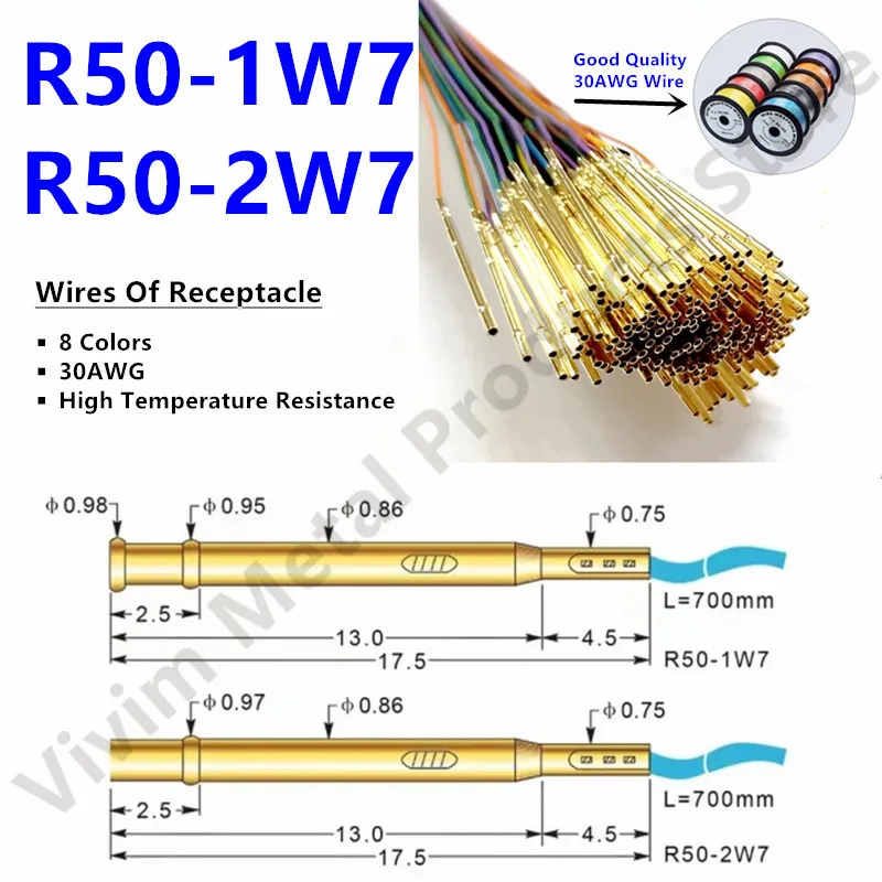 Socket-R50-1W7-R50-2W7-Length-17-5mm-Spring-Test-Probe-Receptacle-Pogo ...