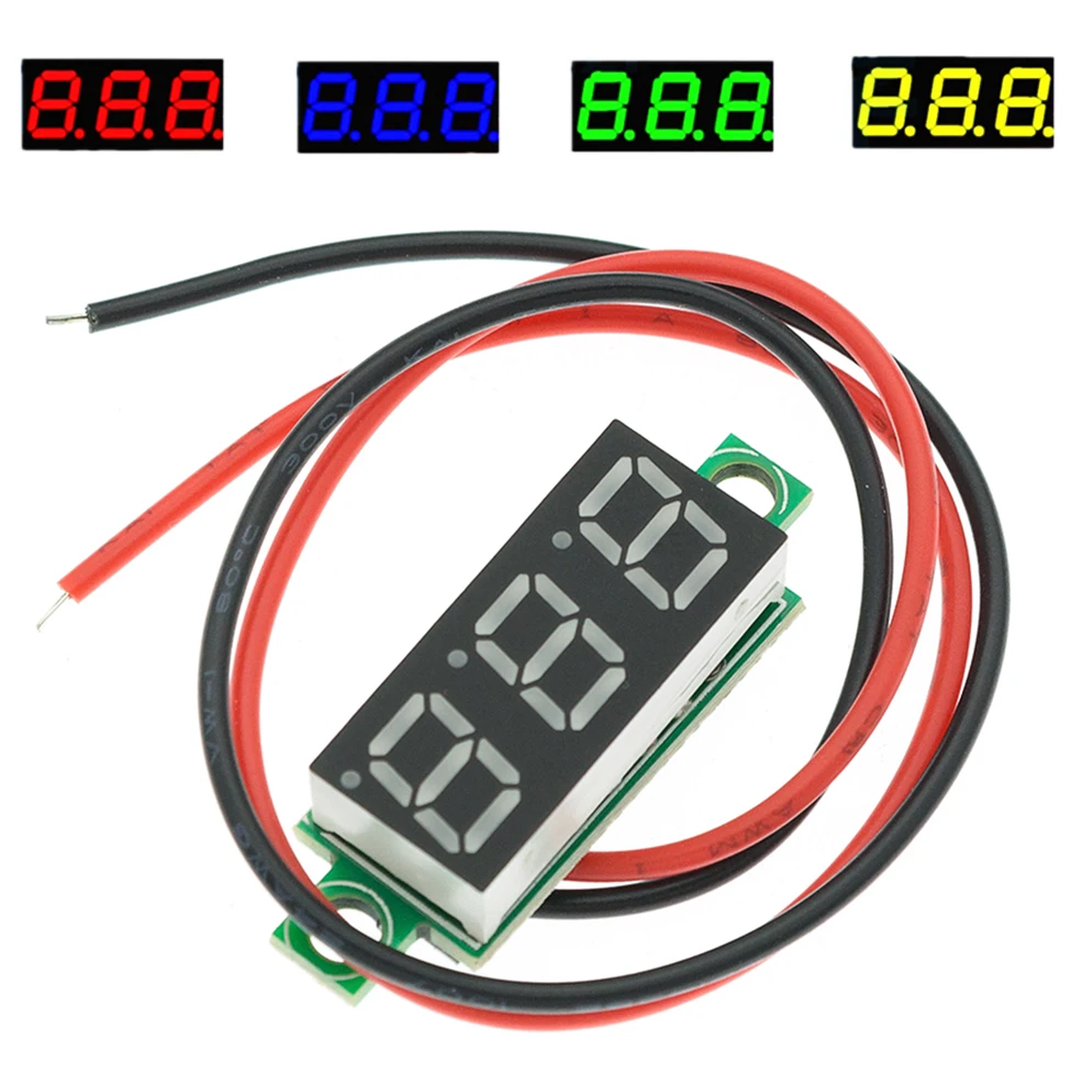 10pcs/lot 0.28 Inch 2.5v-40v Mini Digital Voltmeter Voltage Tester ...