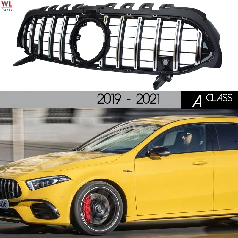 W177 Grill, High Gloss Black ABS Front Radiator Grille for Mercedes A ...