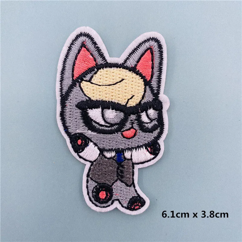 10 Style Animal Crossing Embroidery Iron On Patches Stripes Thermo ...