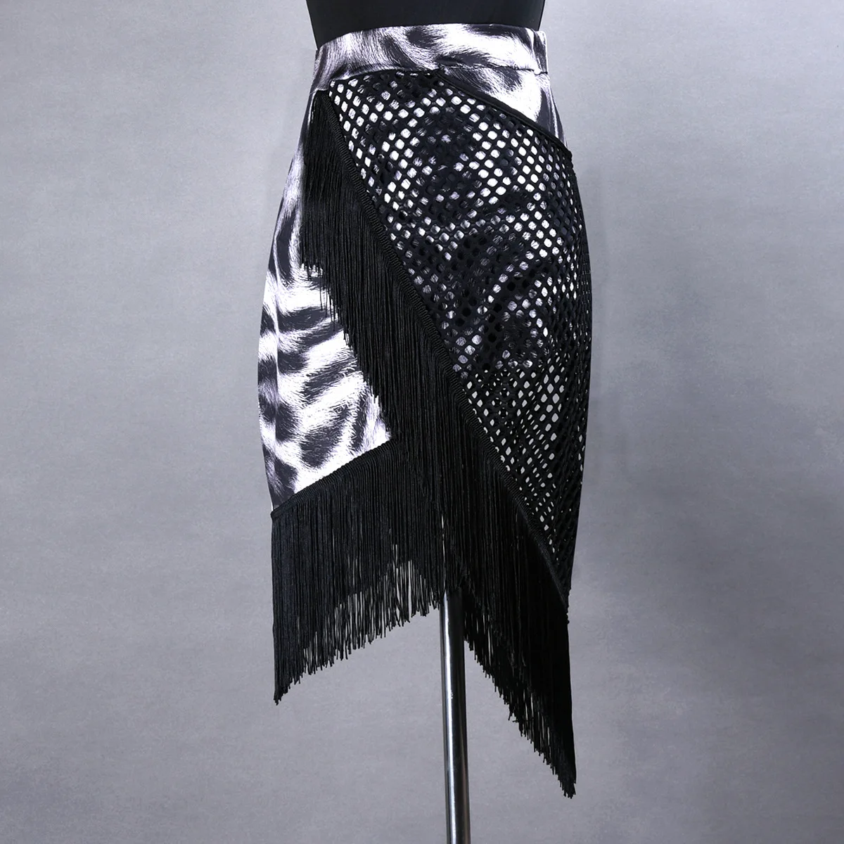 Falda de baile latino para mujer, falda Sexy de malla Irregular con ...