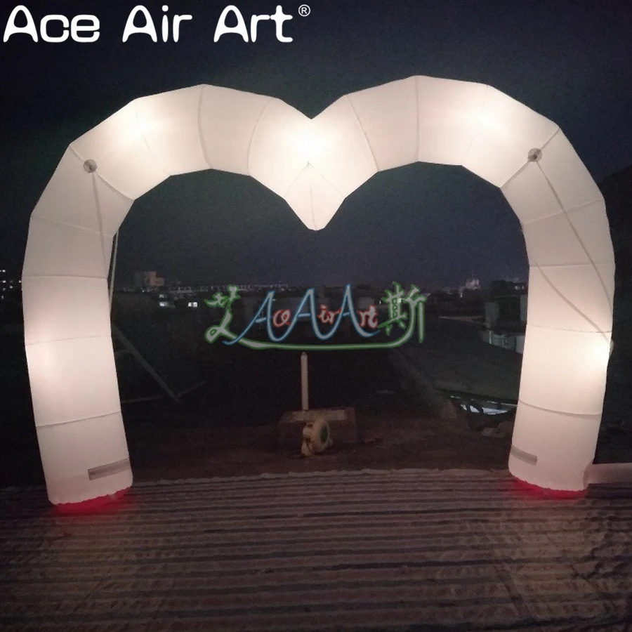 Color Changing Inflatable Heart Shaped Archway Entrance Inflatable Love ...