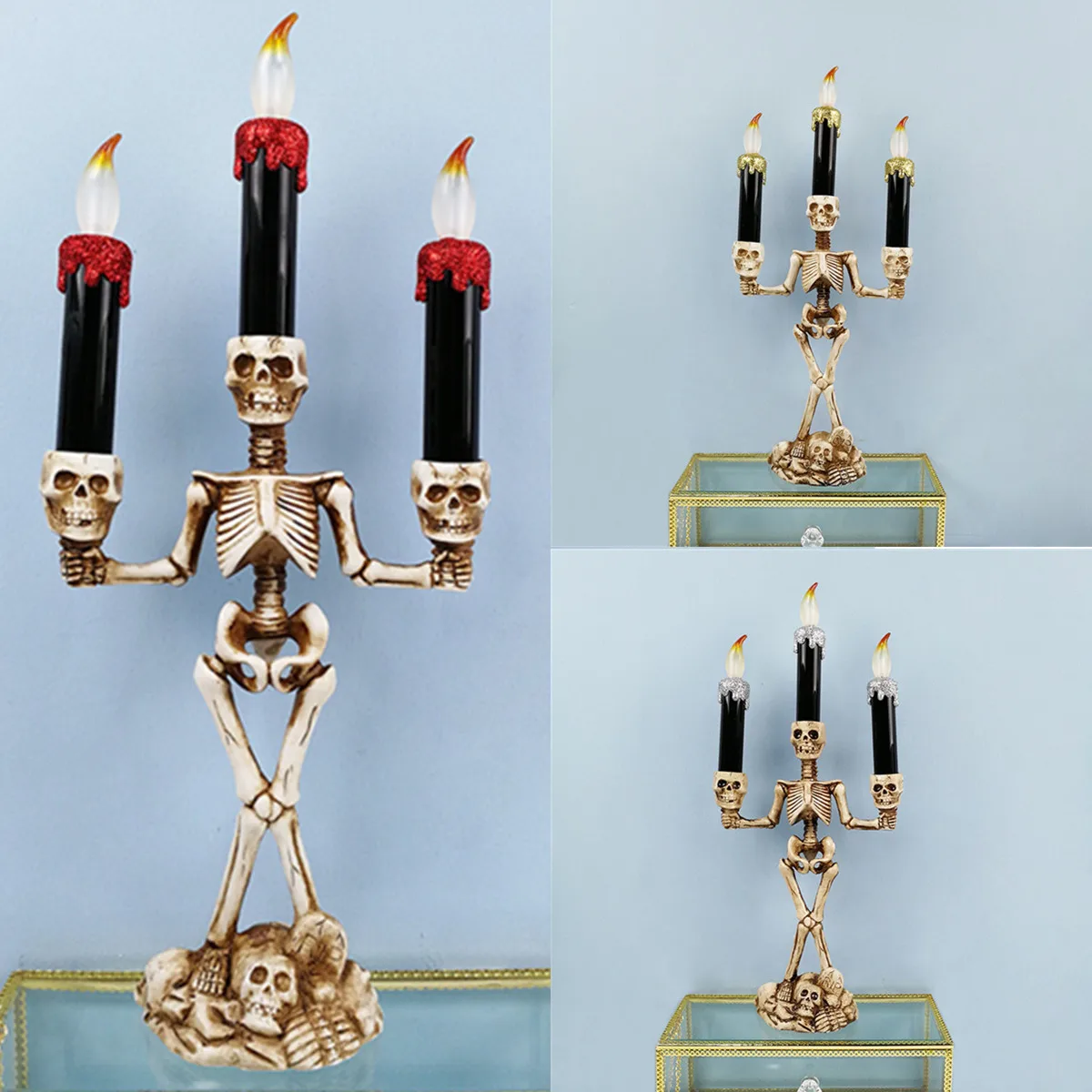 Halloween LED Skeleton Candle Light Stand For Halloween Decoration ...