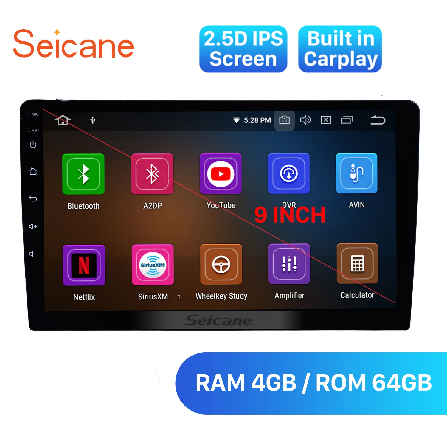 Seicane 1 Din Universal 9 Inch Android 10.0 Car Radio Gps Navigation ...