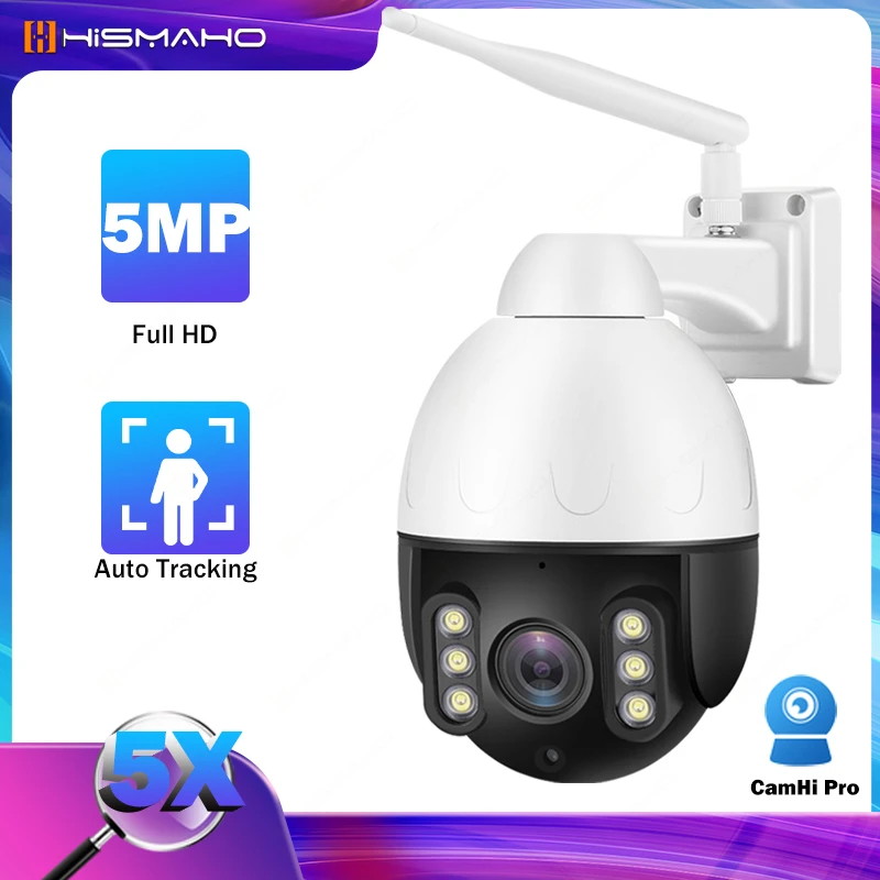 5mp Wifi Ip Camera Outdoor Camhi Cctv 5xoptical Zoom Wireless Ptz Dome ...