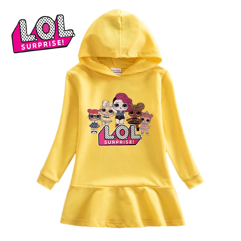 Original LOL Surprise Dolls Girls Hooded Sweater Dress Hoodies Pullover ...