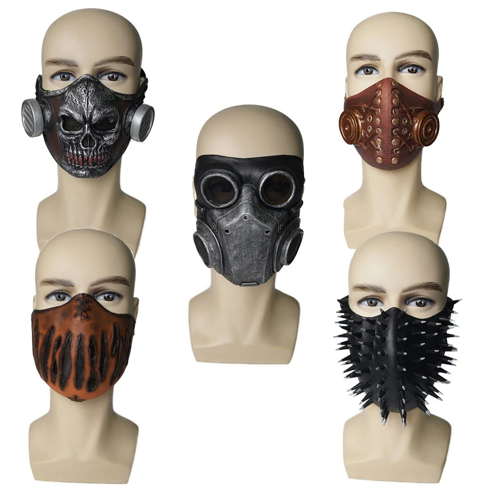 Snailify Adult Half Face Mask Latex Skull Masks Breathable Steampunk ...
