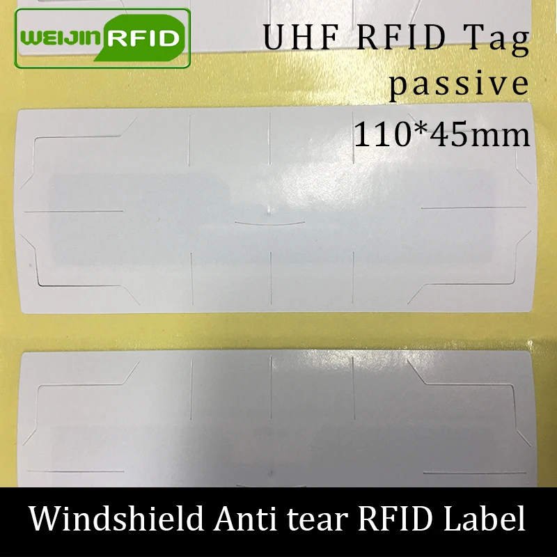Etiqueta adesiva rfid para pára brisa de veículo, epc 6c 915m 868m 860 ...