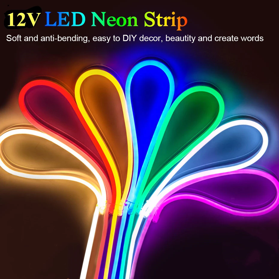 Flex-vel-LED-Neon-Strip-Light-imperme-vel-fita-fita-rosa-branco-quente ...