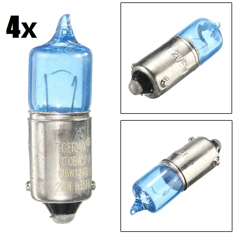4x-6W-BAX9S-H6W-Super-White-5000K-Car-Auto-Xenon-Sidelight-Bulbs-Turn ...