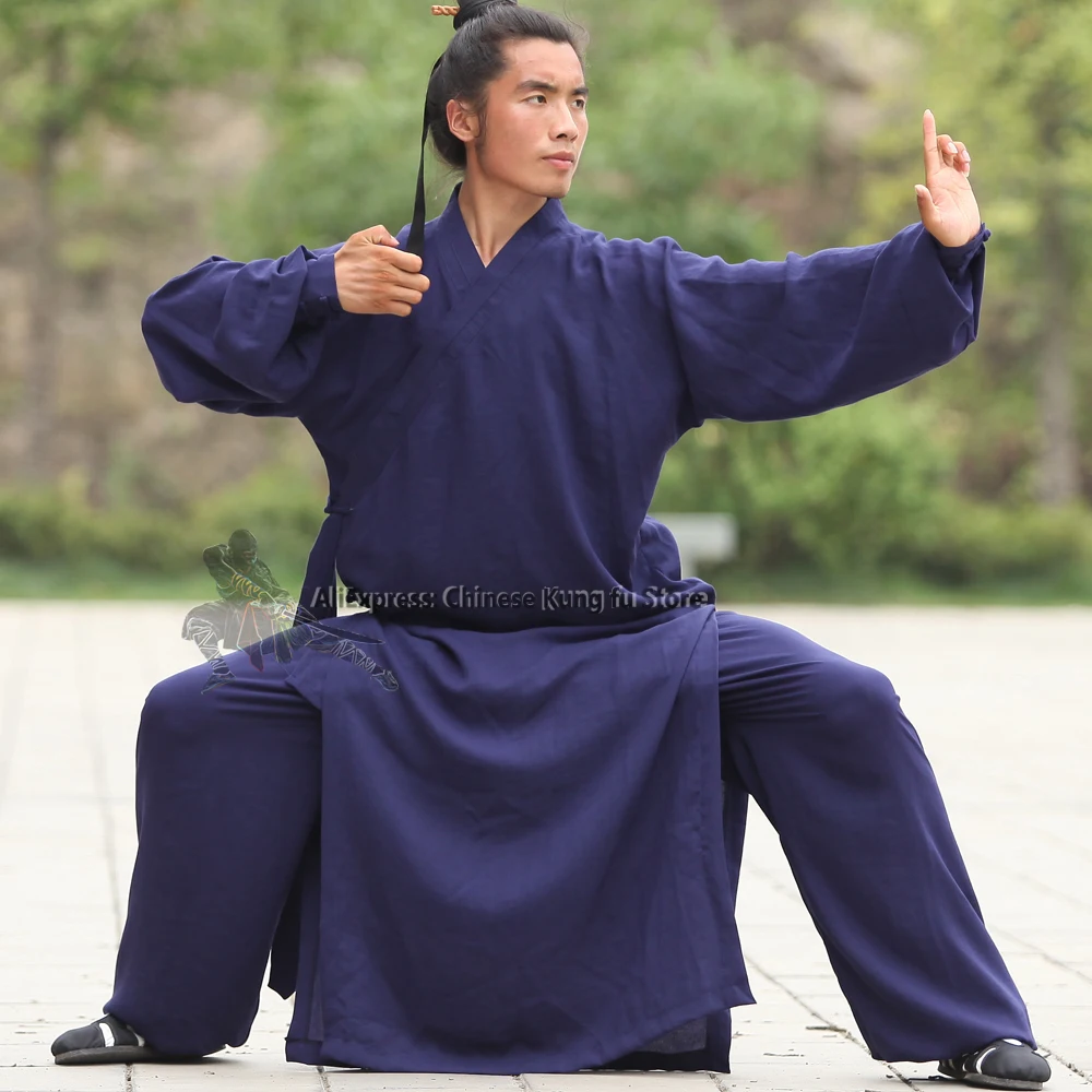 25 Colors Linen Shaolin Wudang Taoist Robe Tai chi Suit Martial arts ...