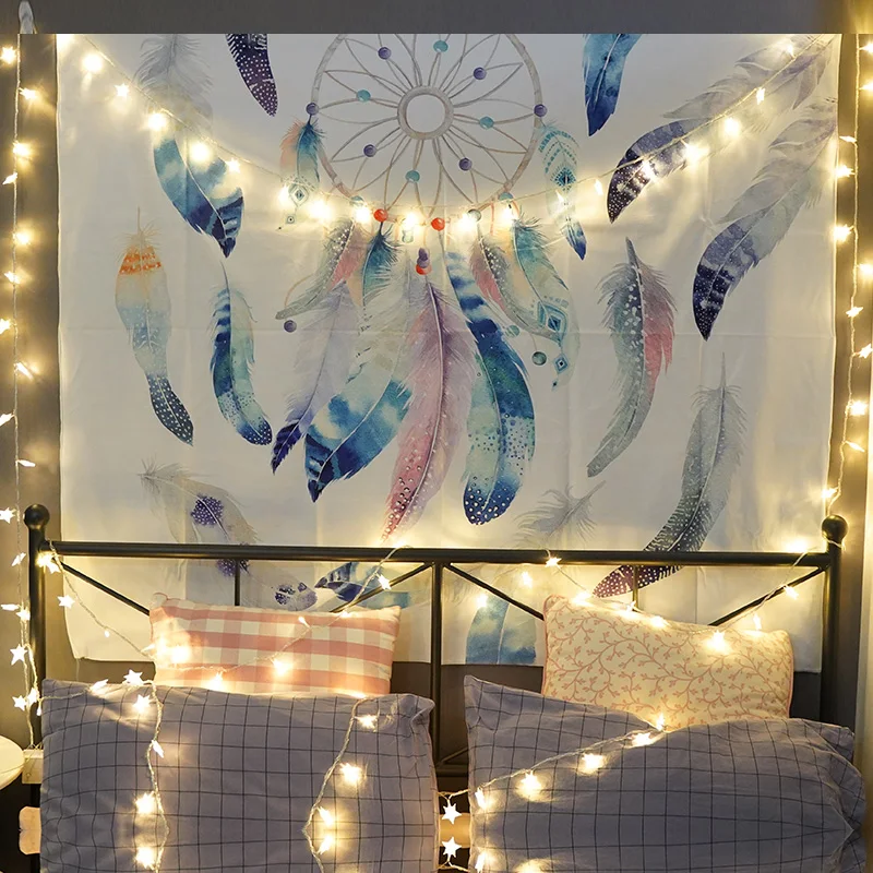 Dormitory ins background cloth hanging cloth hanging net red bedroom ...