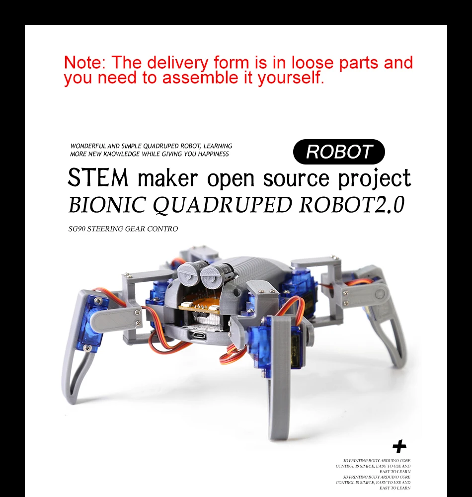 Spider Arduino Quadruped Robot Kit Bionic Spider Robot Arduino Robot Kit Diy Aliexpress