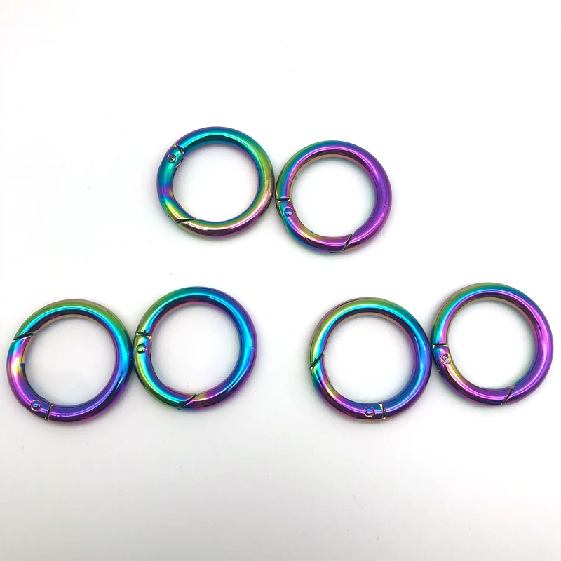 Most Popular Rainbow Color 25mm Zinc Alloy Metal O Rings Spring Buckles ...