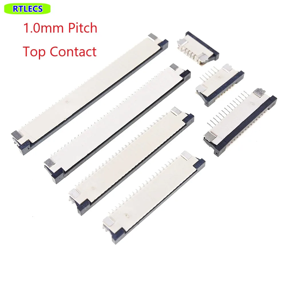 100 Pcs FFC / FPC Connector 1.0 Mm 4 Pin 5 6 7 8 10 12 14 16 18 20 22 ...
