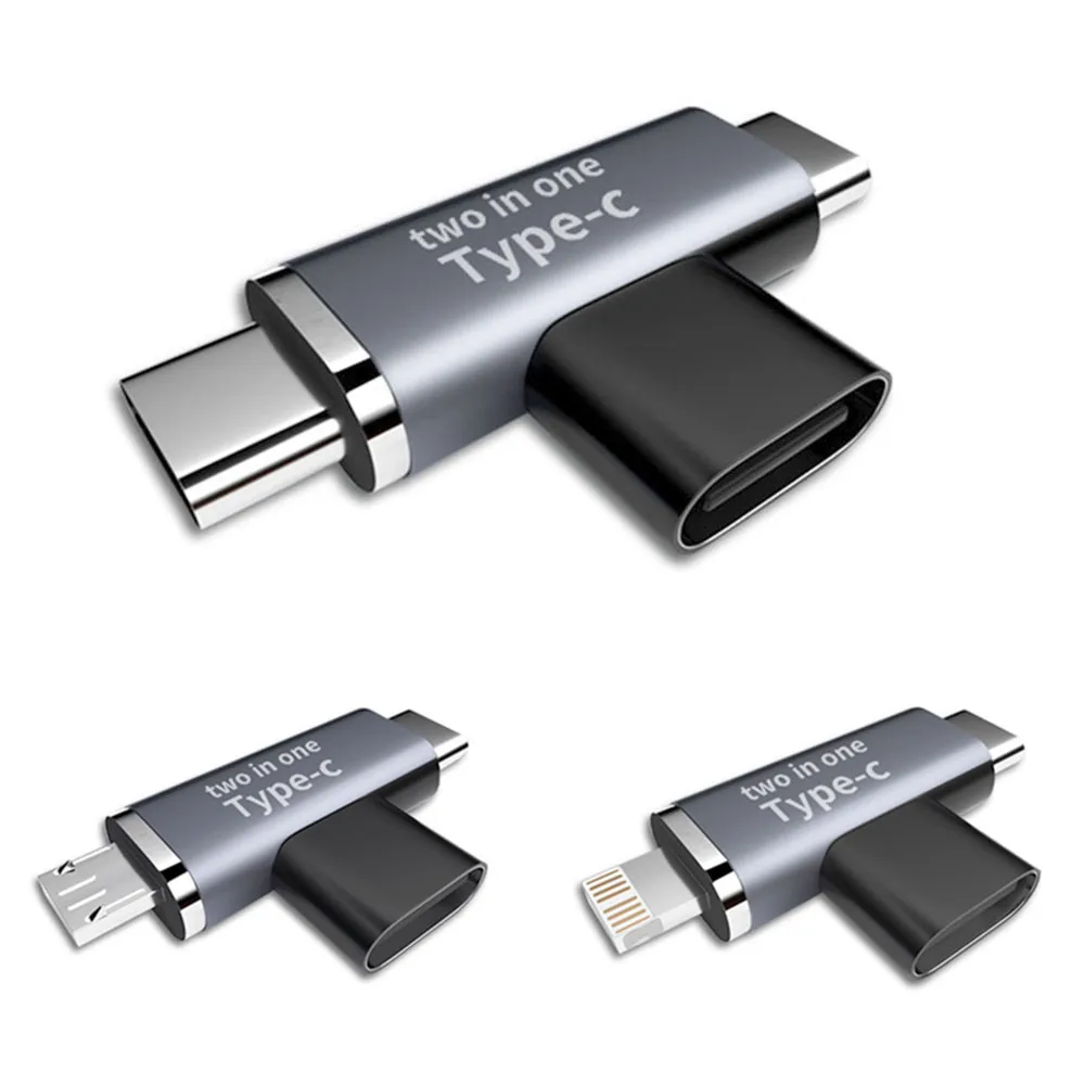듀얼 USB 3.1 C타입 충전기 컨버터, USB C타입 암 C타입 마이크로 iOS 수 어댑터 커넥터, 2 인 1, 1 10PCs|커넥터| - AliExpress