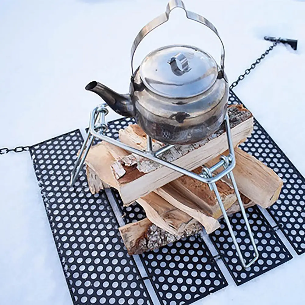 Foldable Campfire Stand Camping Bonfire Cooking Stand Stainless Steel ...