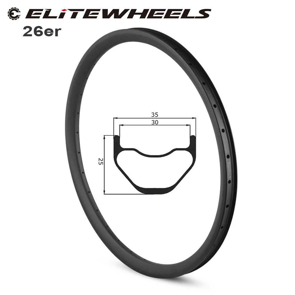 Elitewheels 26er Mtb Xc/am Rim Toray T700 Carbon Rims Hookless 35mm ...