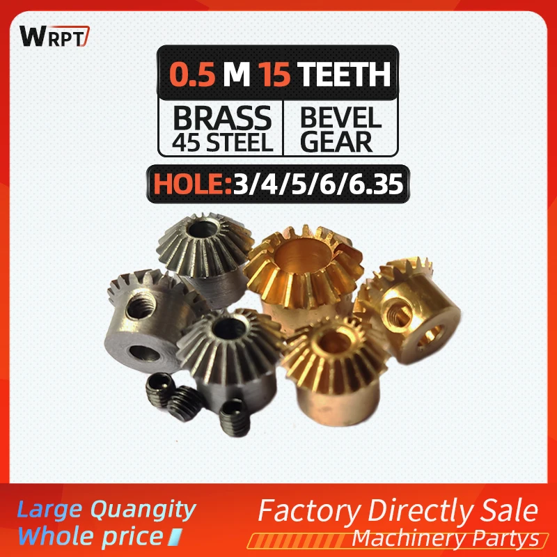 45 Degree Bevel Gear 0.8 Modulus 15 Tooth Hole 3 Hole 4 Hole 5 Hole 6 ...