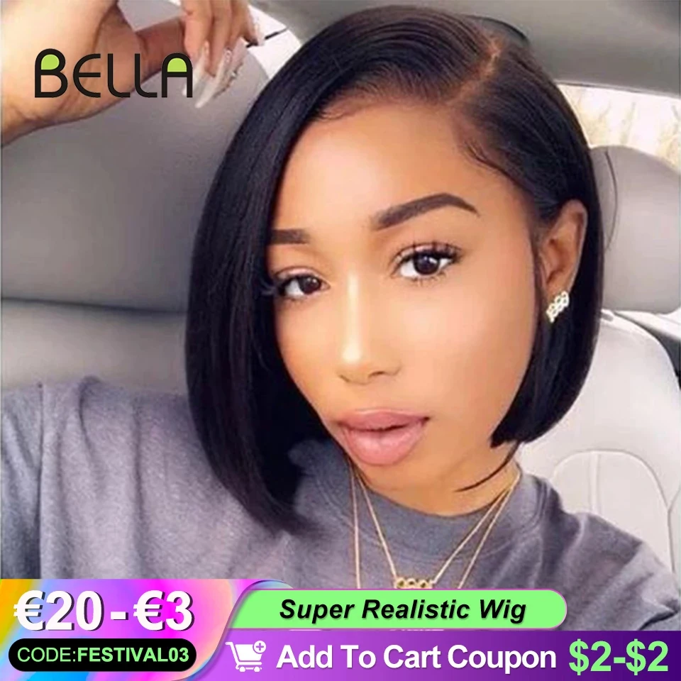 Bella Bob Wig Lace Wig Synthetic Short Bob 10 Inch Blonde 613 Ombre Red ...