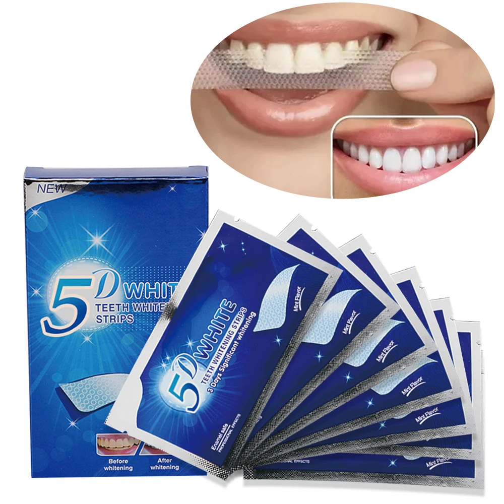 14Pairs-5D-Bright-White-Teeth-Whitening-Strips-Dental-Kit-Oral-Hygiene ...