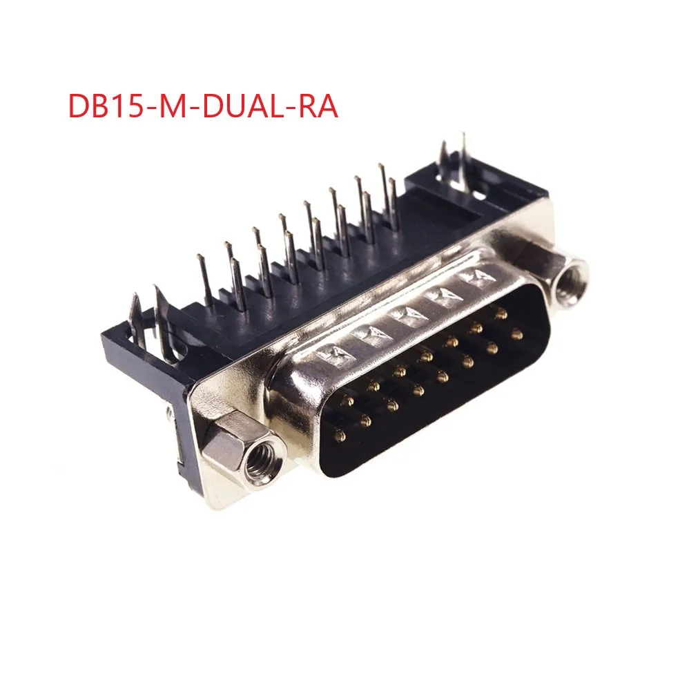5Pcs-D-SUB-15-Position-Connector-Plug-Male-Pins-15-Pin-2-Rows-Pin-Right ...