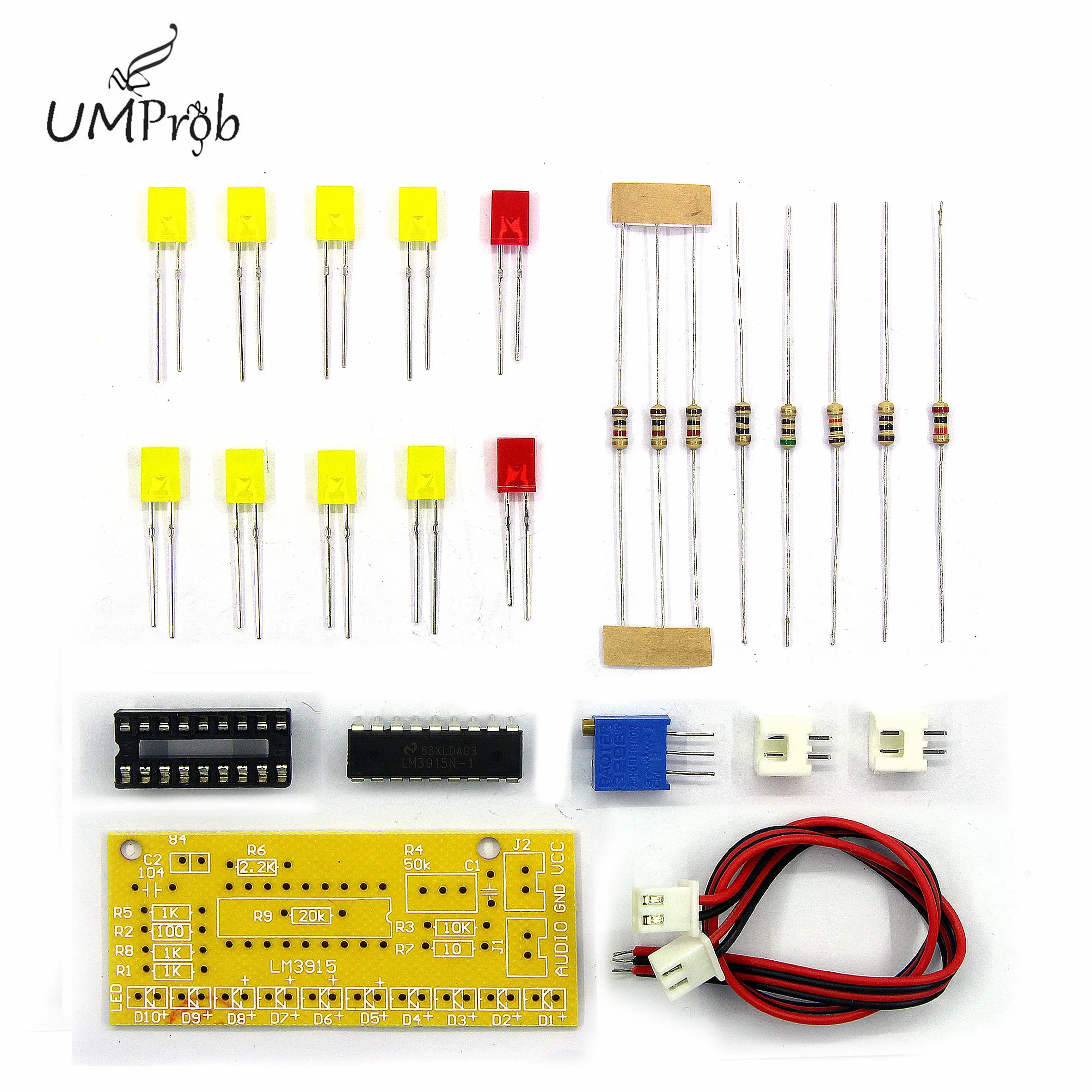 LM3915 10 LED 사운드 오디오 스펙트럼 분석기 레벨 표시기 키트, DIY 전자 납땜 연습 세트|반도체 집적회로| - AliExpress