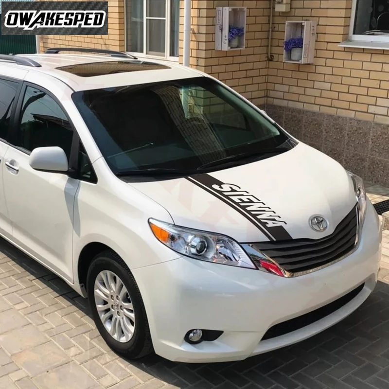 Car Hood Bonnet Sticker For-toyota Sienna Sport Stripes Auto Engine ...