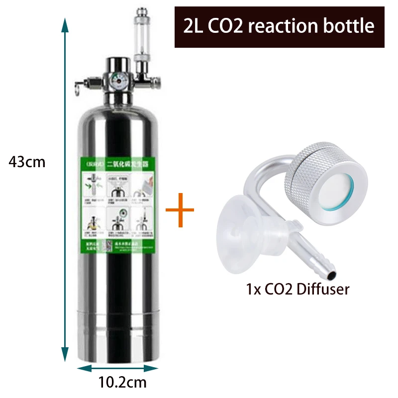 Aquarium Co2 Generator System Co2 Kit Stainless Steel Co2 Cylinder ...