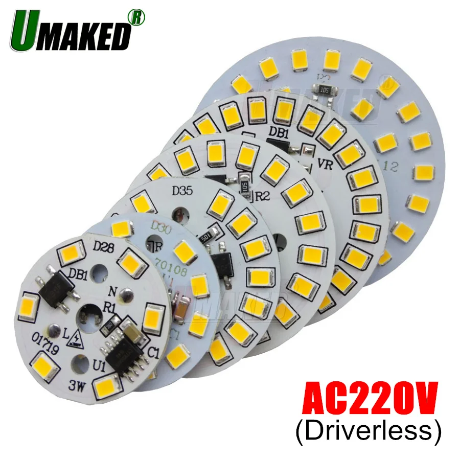 3w 5w 7w 9w 12w 15w Ac 220v Pcb With Integrated Ic Driver, Driverless ...
