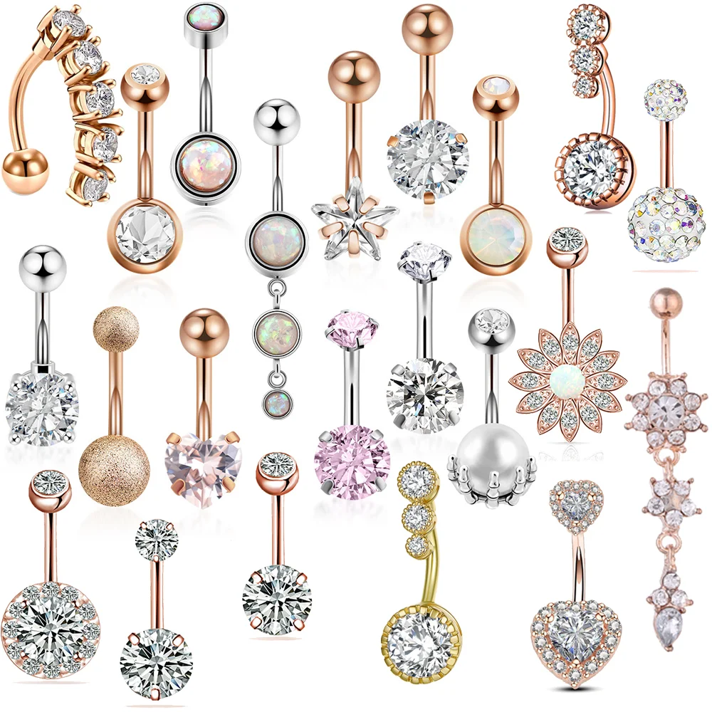 Zircon Claw Belly Button Ring Navel Button Piercing Nail Ring Zircon ...