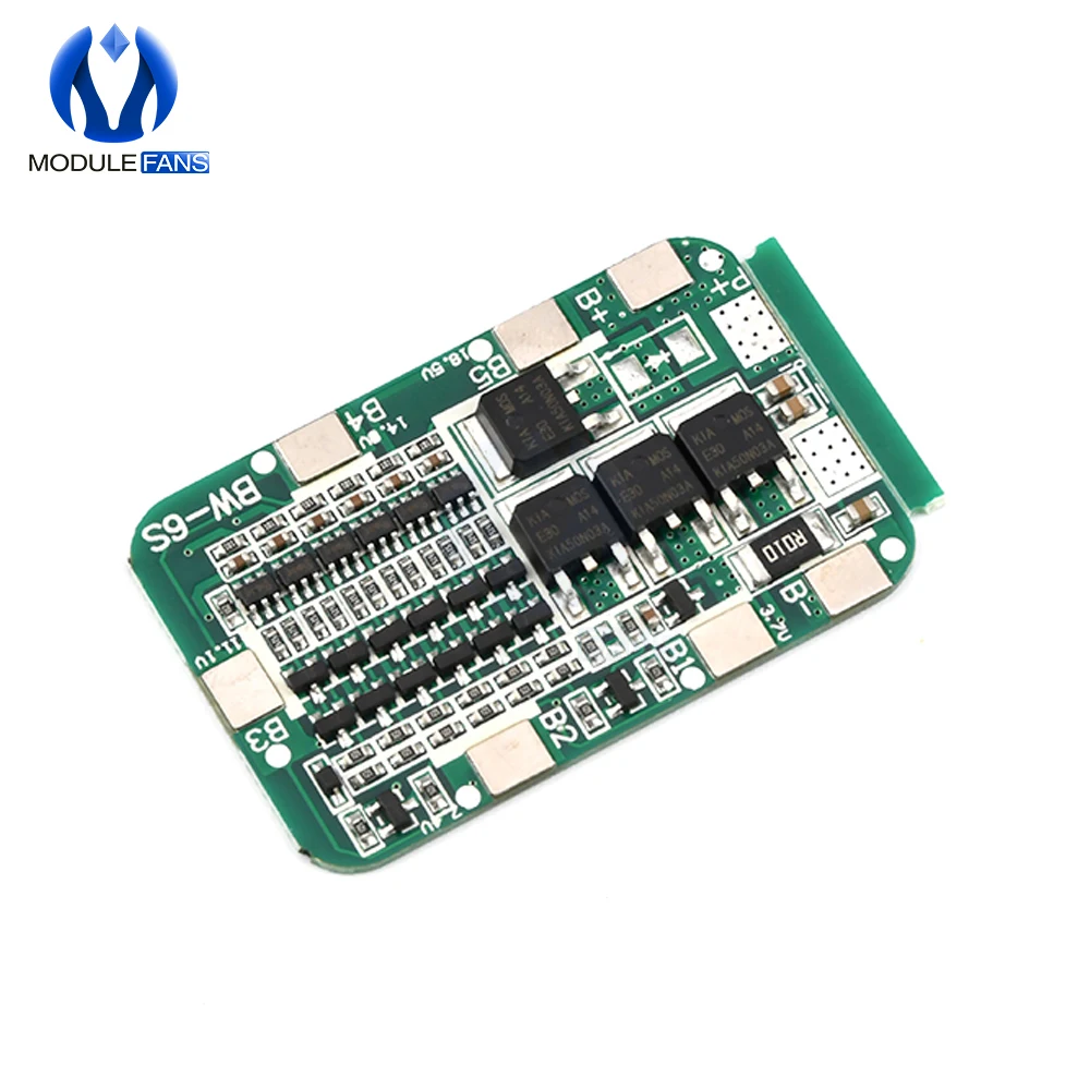 6S 15A 24V PCB BMS Overcurrent Short Circuit Overcharge Protection ...