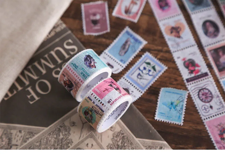 1 Roll Washi Tape Creative Vintage Stamp DIY Scrapbooking Album Diary ...