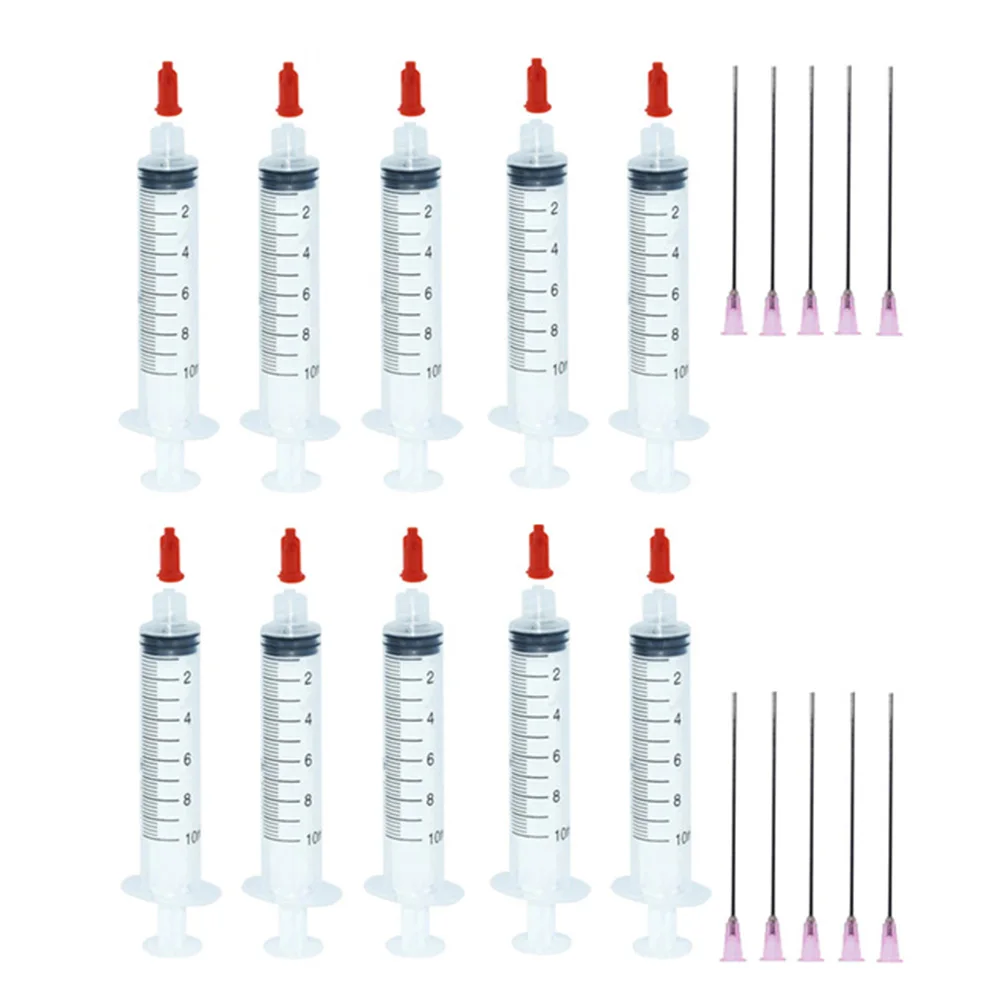 10cc Syringe Luer Lock up+18G Blunt Tip Needle Length 10cm Pack of 10 ...