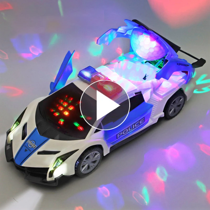 Electric dancing deformation rotating universal police car toy car boy ...