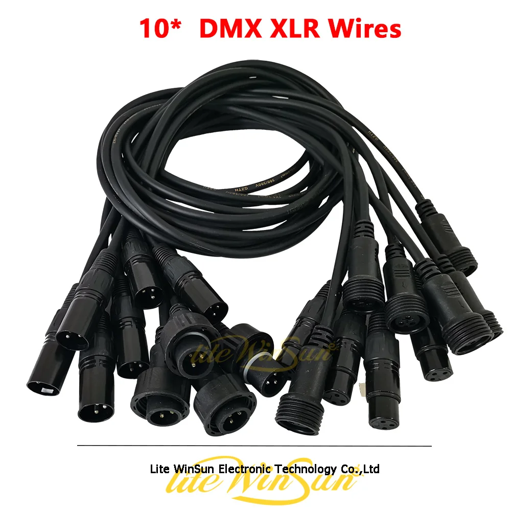 10pc-Extension-Cord-DMX-XLR-Signal-Cable-Wires-3-Pin-Extend-Transfer ...