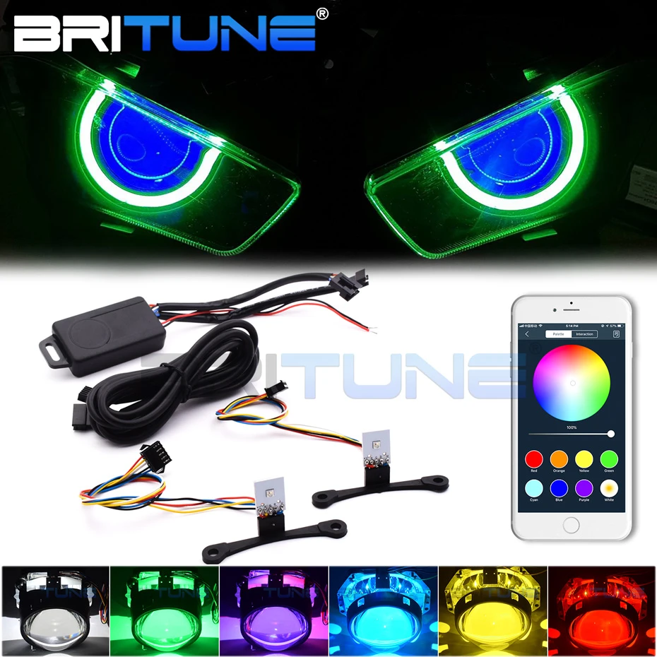 Bluetooth-compatible Rgb Demon Devil Eyes Led Multi-color Lights App ...