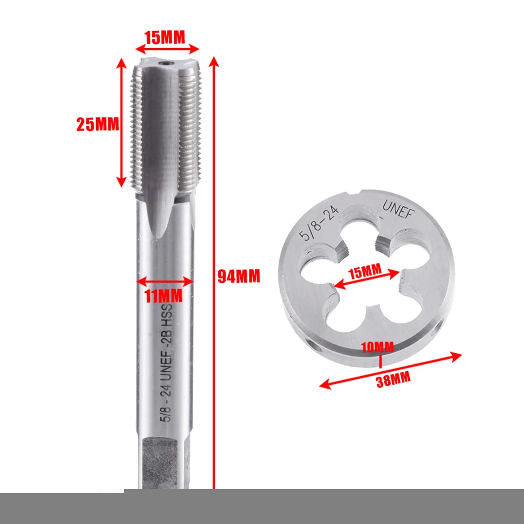 FILIERE - BUSE DE FILAGE - TARAUD,Five fifths to 24--1-2 28 UNEF 5-8 24 UNEF robinet à main rond ...