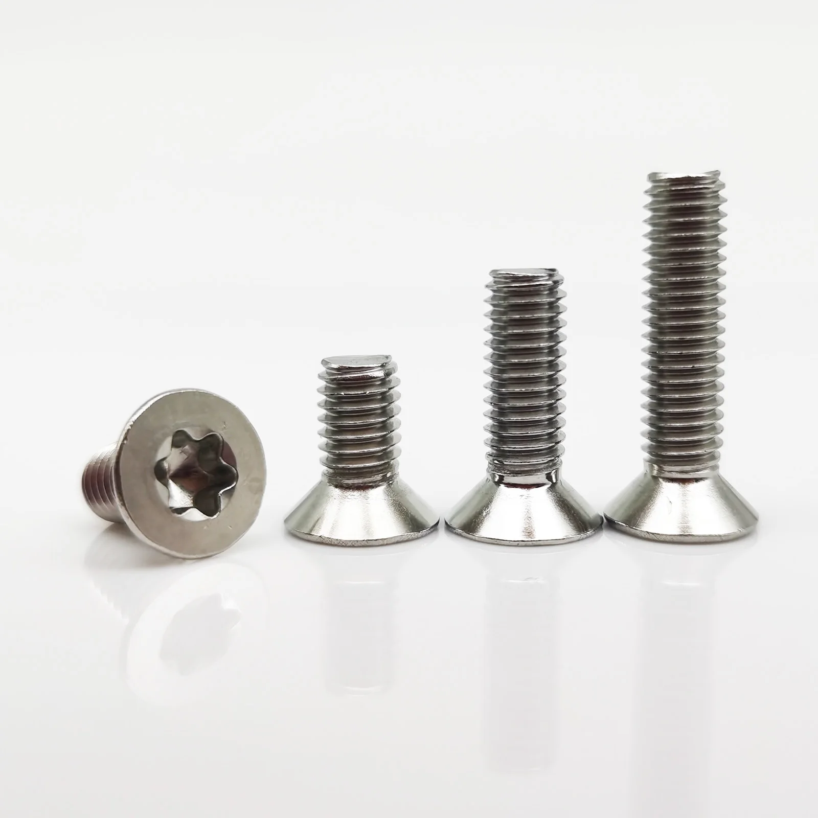 50pcs M2-6mm -Vis à Six lobes Torx à tête fraisée plate, en acier inoxydable, M1.6 M2 M2.5 M3 M4 ...