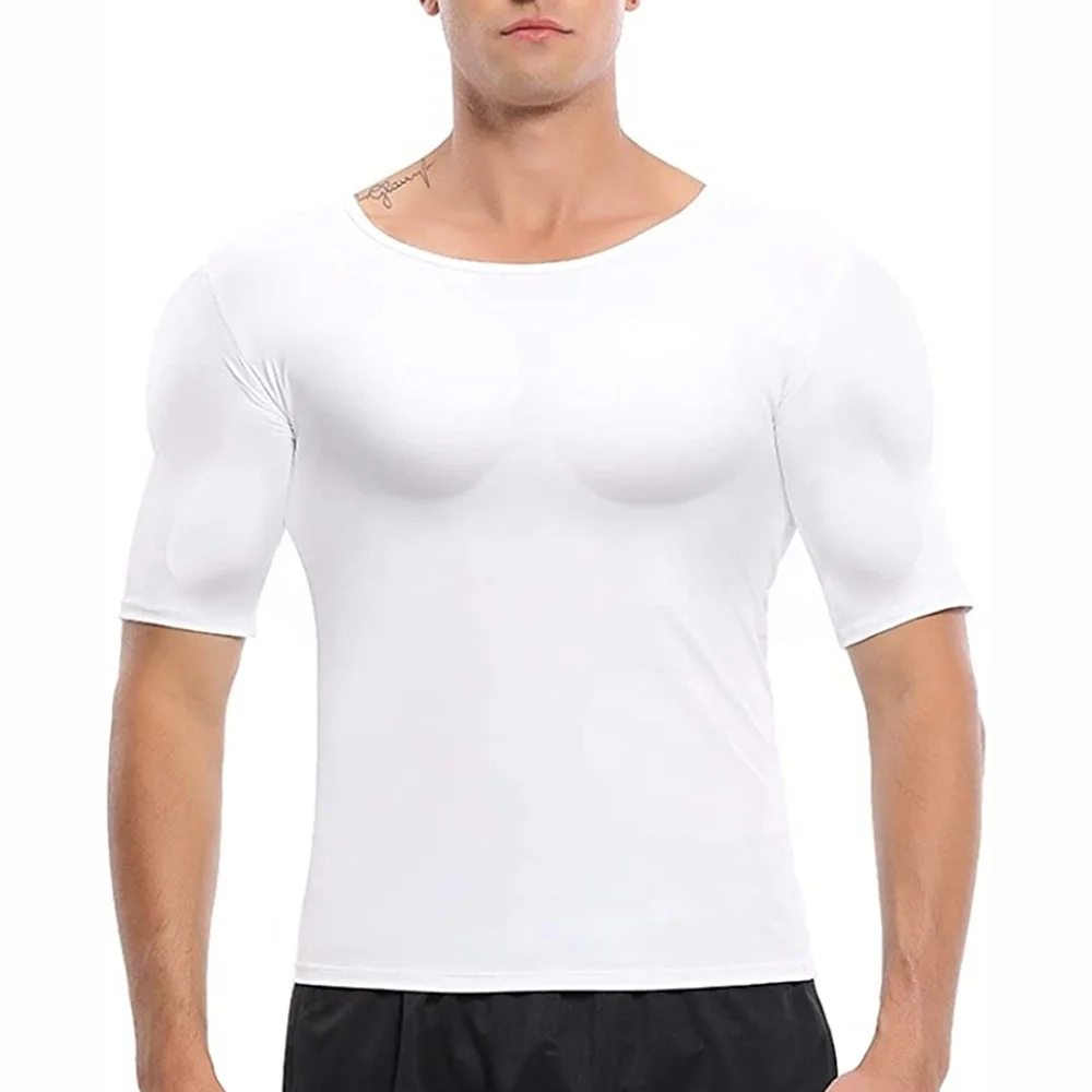 Men-Shaper-Fake-Muscle-Chest-Shirt-False-Shoulders-Padded-Underwear ...