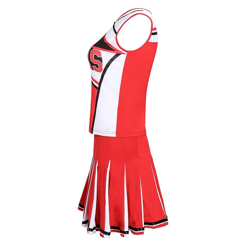 Red Girl's Cheerleader Dress High School Girl Cheerleading Uniform ...