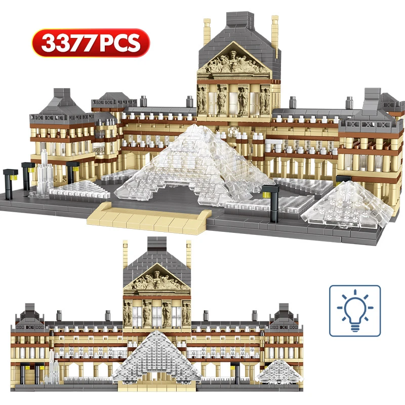 3377pcs City Mini Paris Louvre Mini Building Blocks Famous Architecture ...