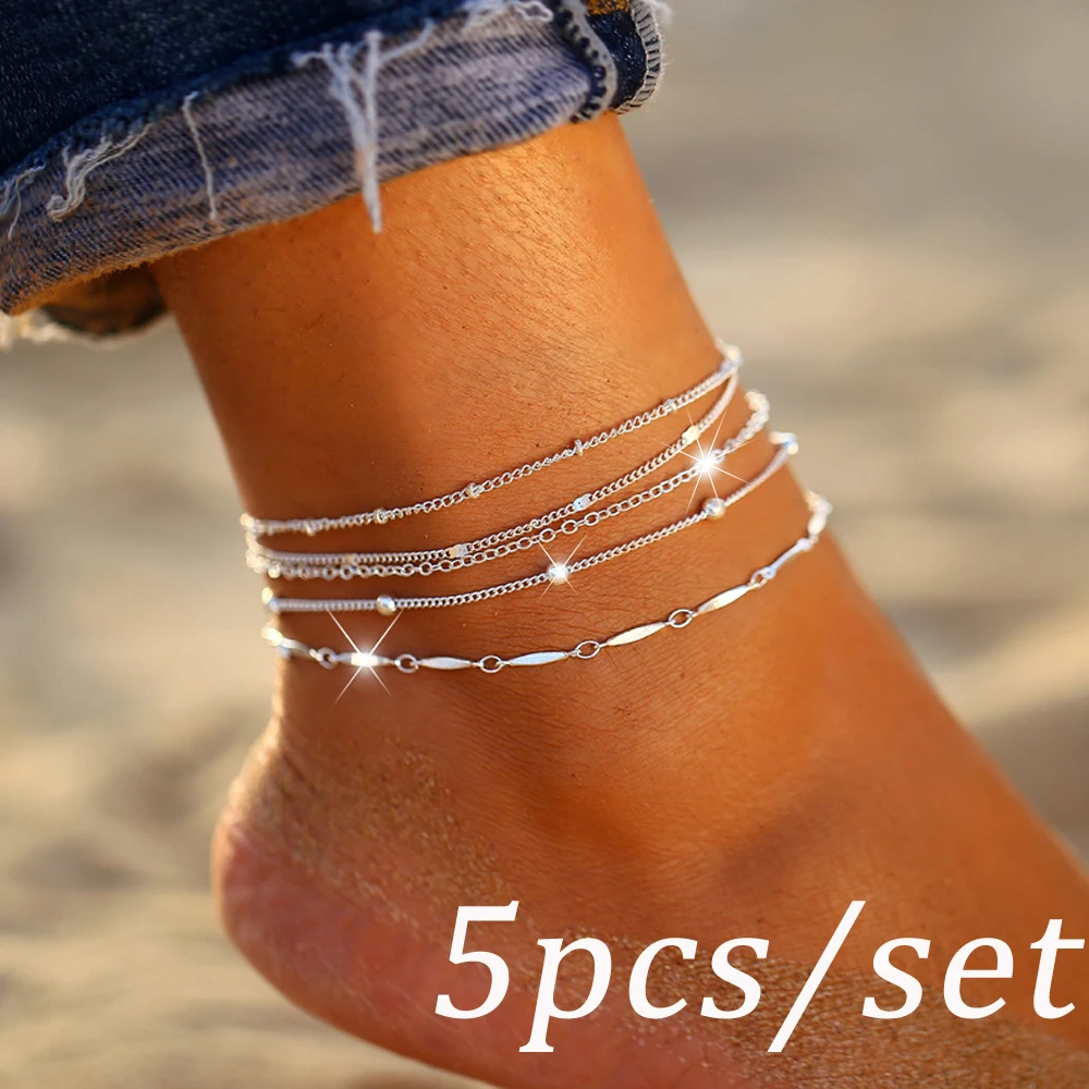 Multi Rainbow Colorful Seed Beads Foot Leg Ankle Bracelet Handmade ...