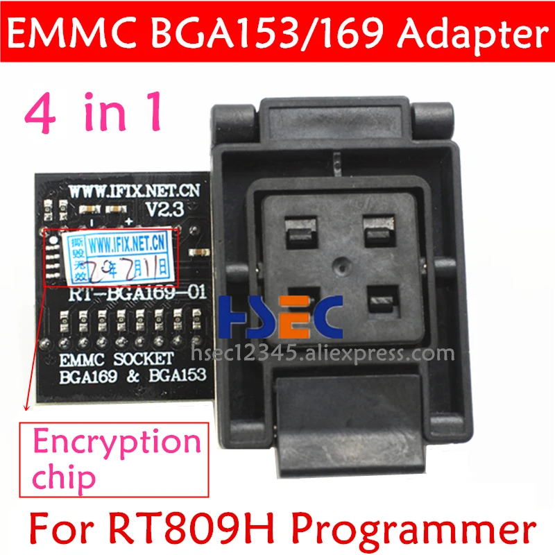 New Type RT 809H EMMC adapter RT-BGA169-01 EMCP153 EMCP169 Socket BGA169 BGA153 BGA63 BGA64 ...