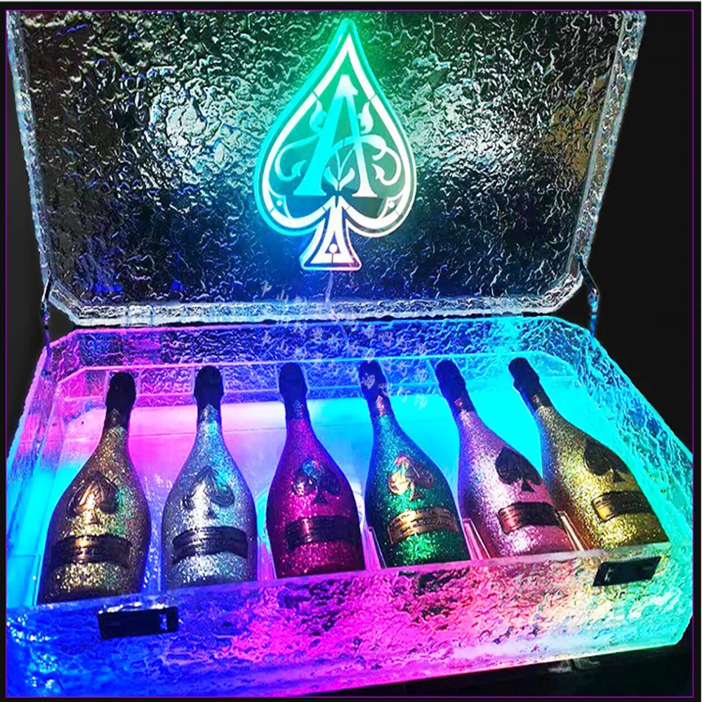 Portable Led Luminous Ace Of Spade Vip Bottle Presenter Glorifier Box ...