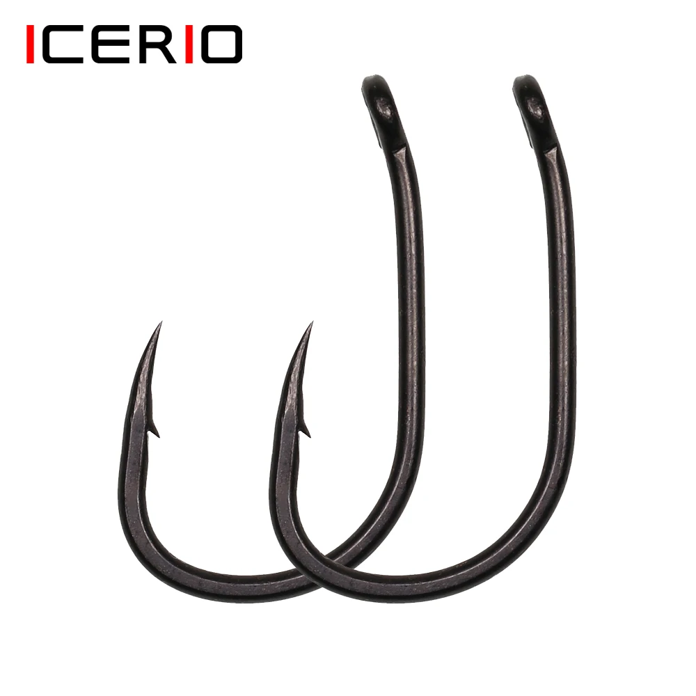 ICERIO-100pcs-Matte-Black-High-Carbon-Steel-Beak-Point-Bent-Eye-Carp ...