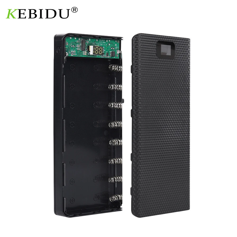 Dual-USB-Micro-USB-Type-C-Power-Bank-Shell-5V-DIY-8-18650-Case-Battery ...