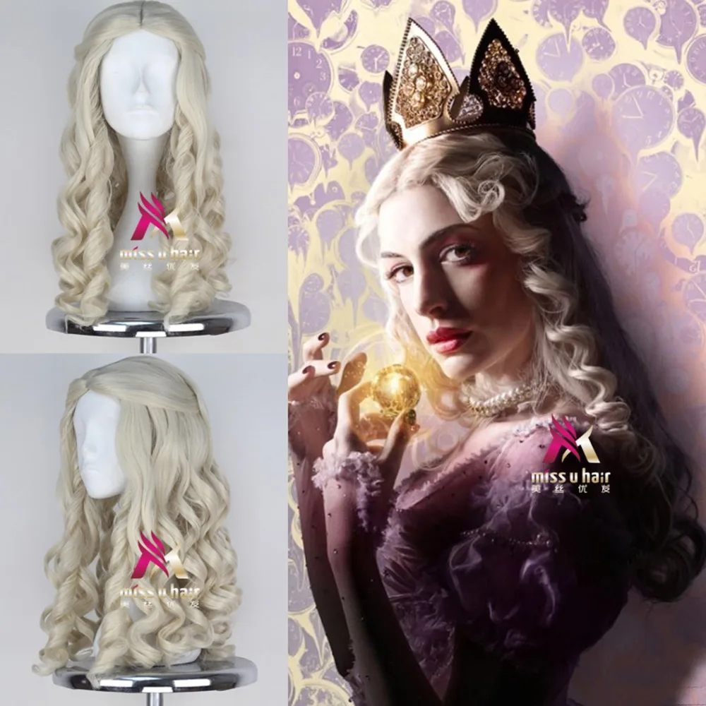 NEW Alice in Wonderland White Queen Cosplay Wig Blonde Wavy Long Braid ...