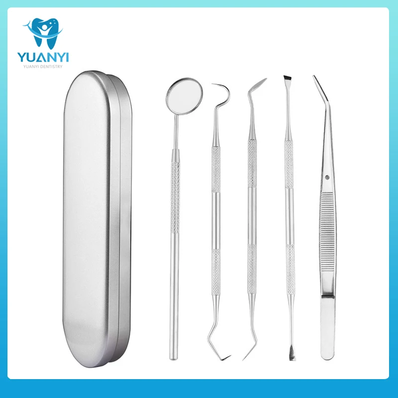 5PCS-Dental-Tool-Set-Mirror-Stainless-Tooth-cleaning-tool-Mouth-Mirror ...