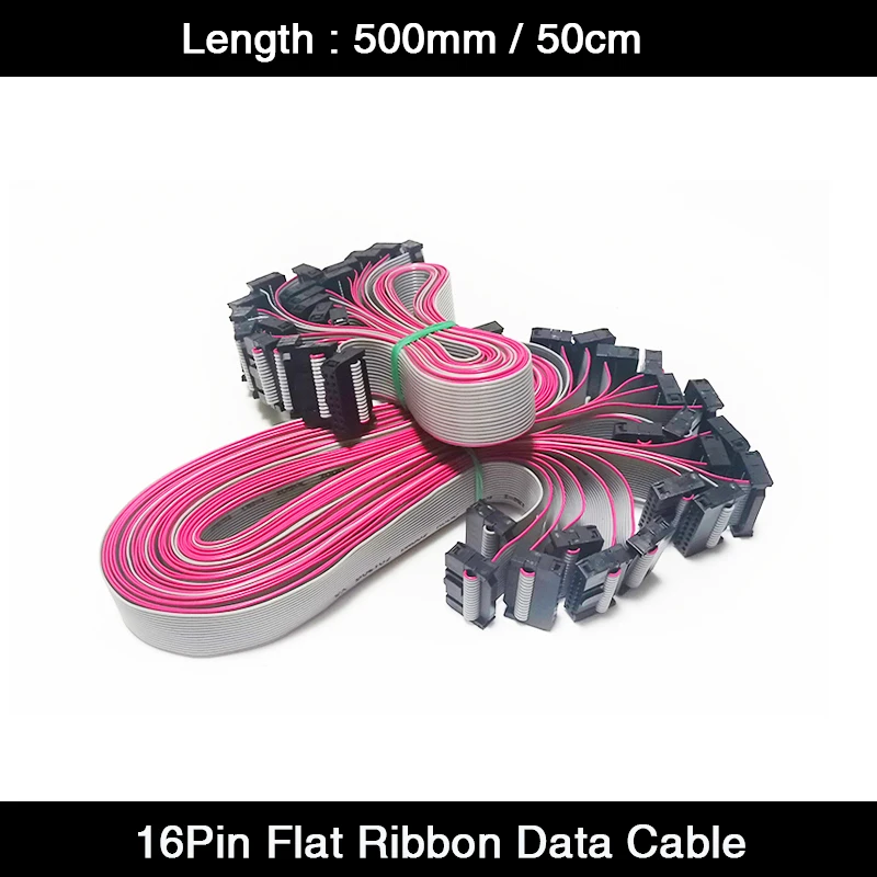 10pcs/lot 500mm/50cm 16pin Pure Copper Led Display Flat Ribbon Data Led ...